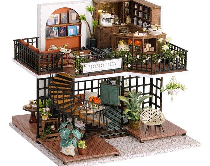 Diy Miniatures Forest Teashop Diy Toy Miniature House Ship Fast Etsy