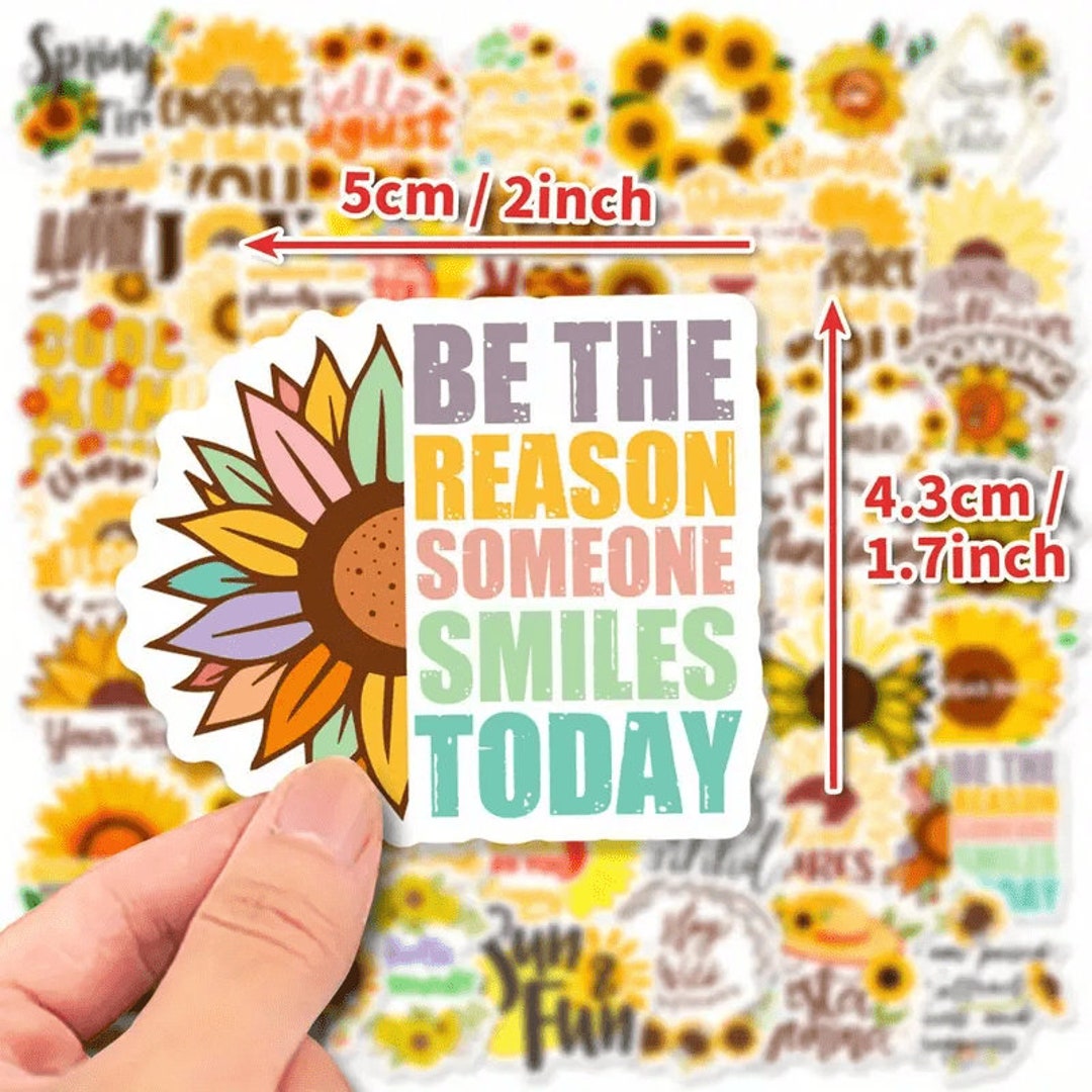 10/20/30 PCS Sunflower Style Stickers, Inspirational Quote Stickers for ...