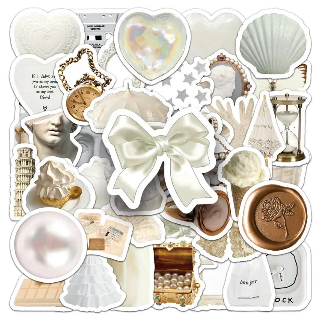 10/20/30 PCS White Cartoon Decals Graffiti Vinyl Waterproof Stickers ...