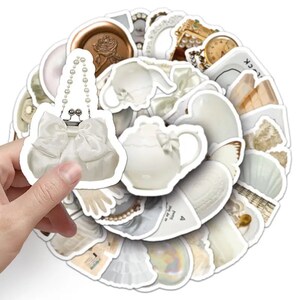 10/20/30 PCS White Cartoon Decals Graffiti Vinyl Waterproof Stickers ...