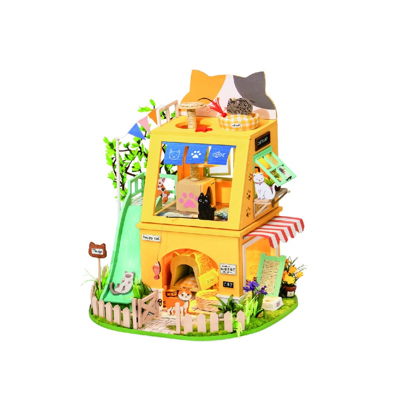 Rolife Cat House DIY Miniature House Kit - Etsy