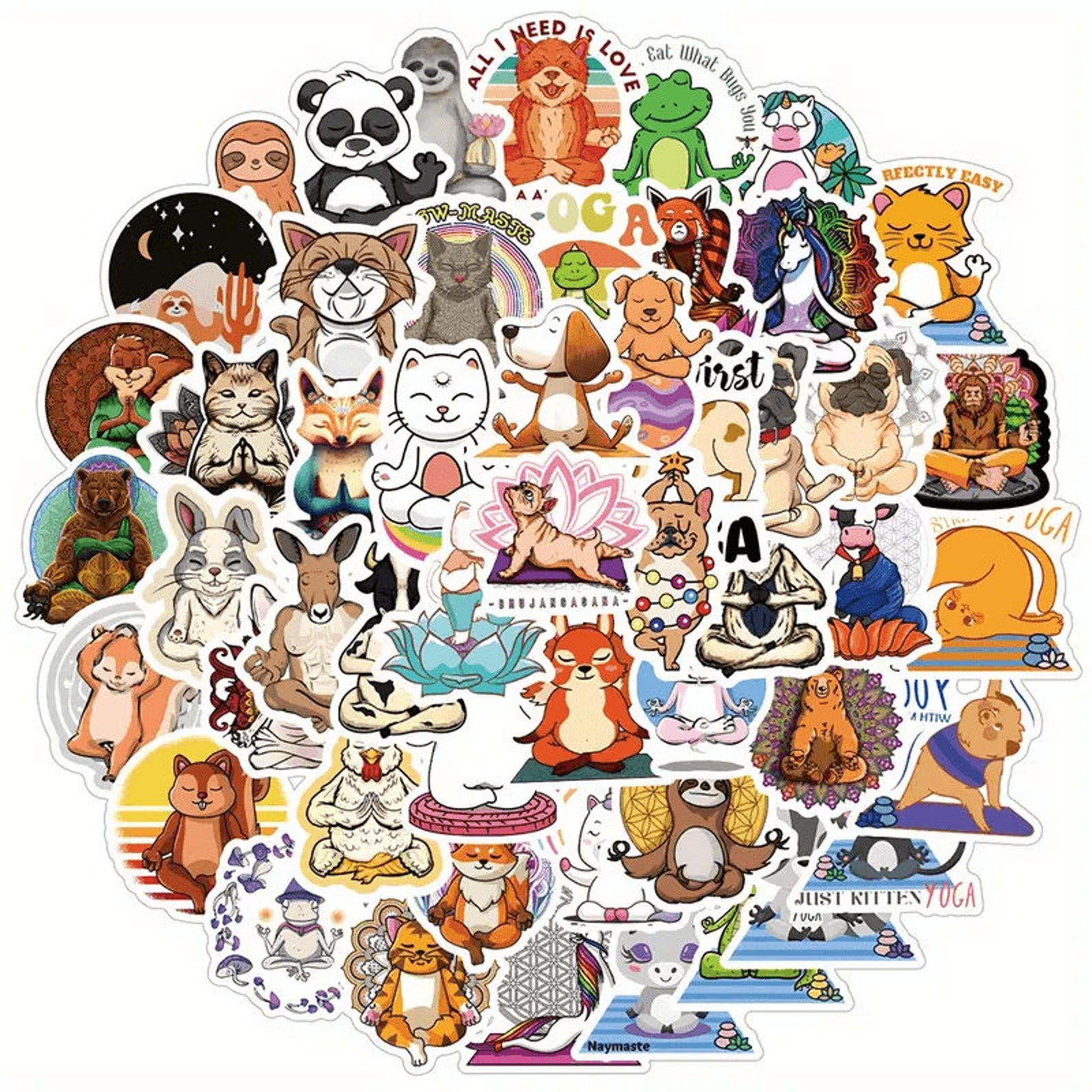 Funny Animal Yoga Stickers, Laptop Decals (10/20/30 PCS) - Etsy
