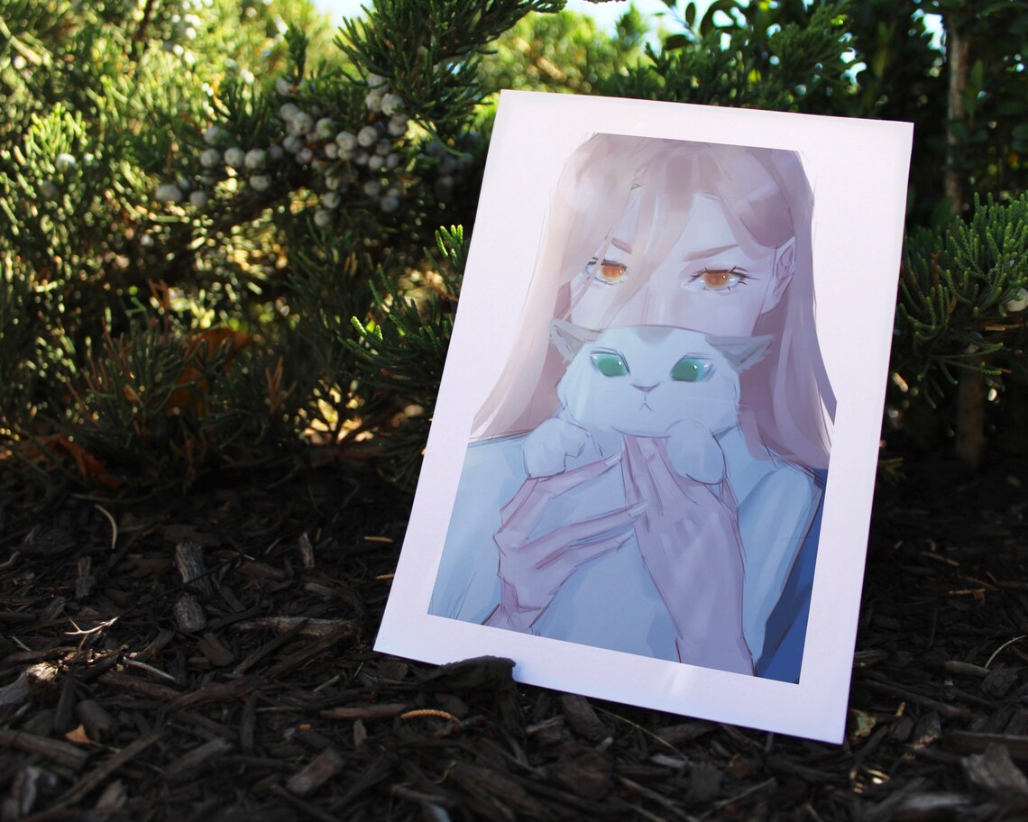 Chainsaw Man Power & Meowy Cat Art Print Anime Wall Decor Unique Manga ...