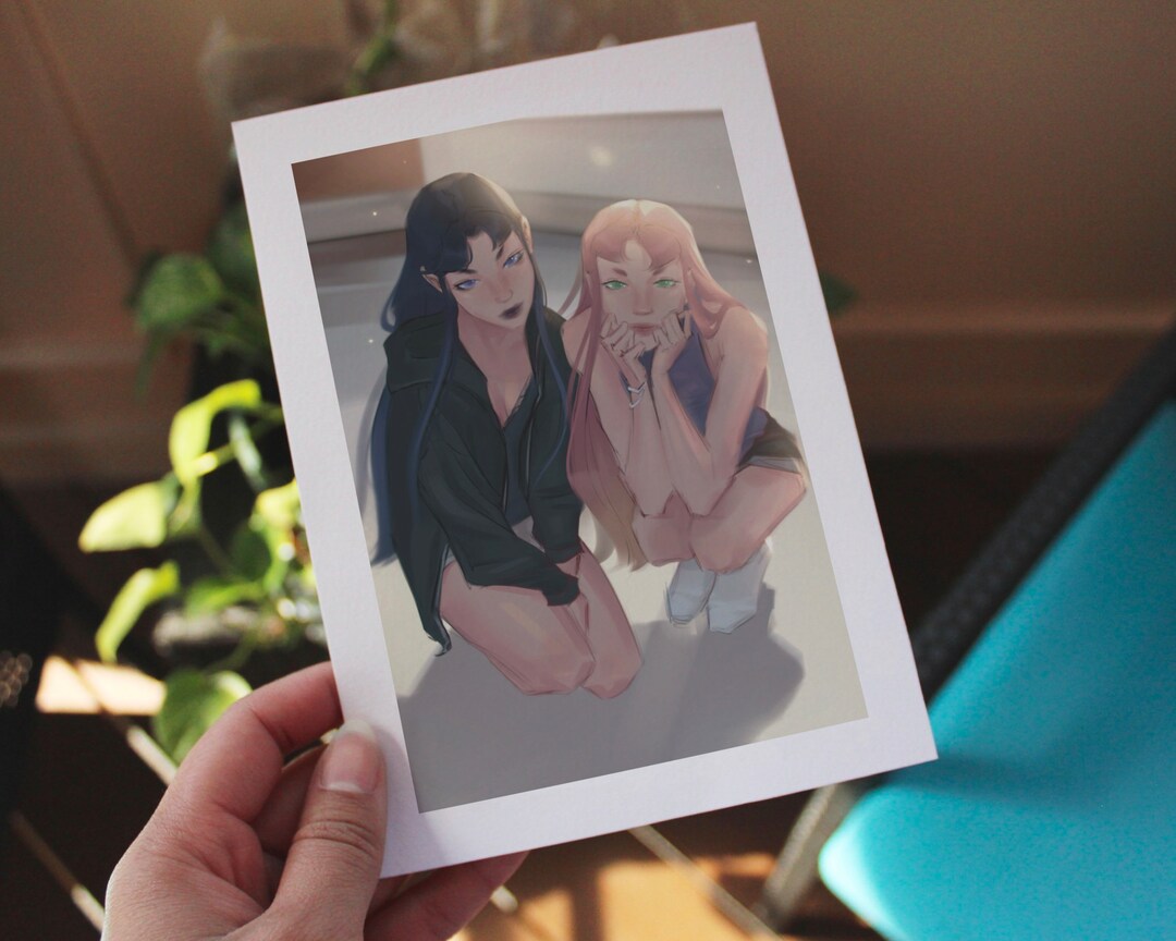 Starfire and Blackfire Small Art Print Teen Titans Wall Decor Superhero ...