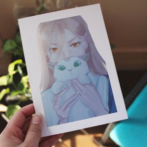 Chainsaw Man Power & Meowy Cat Art Print Anime Wall Decor Unique Manga ...