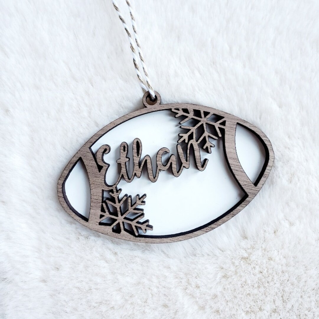 Football Snowflake Christmas Ornament Digital File Glowforge Svg Laser ...