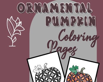 Fall and Autumn Pumpkin Coloring Book With Ornamental Designs- Coloring ...