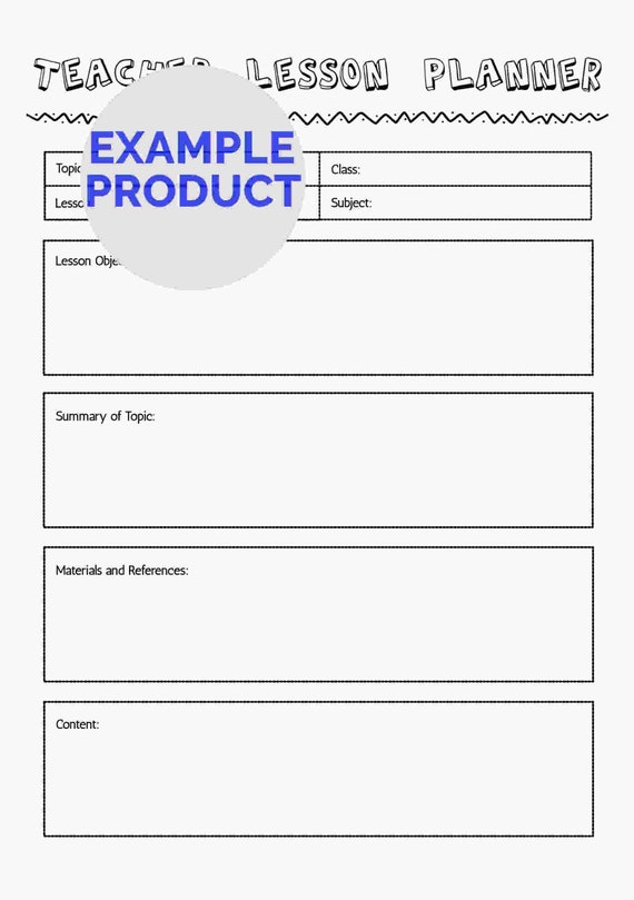 Teacher Lesson Planner Lesson Notes & Review Notes for - Etsy