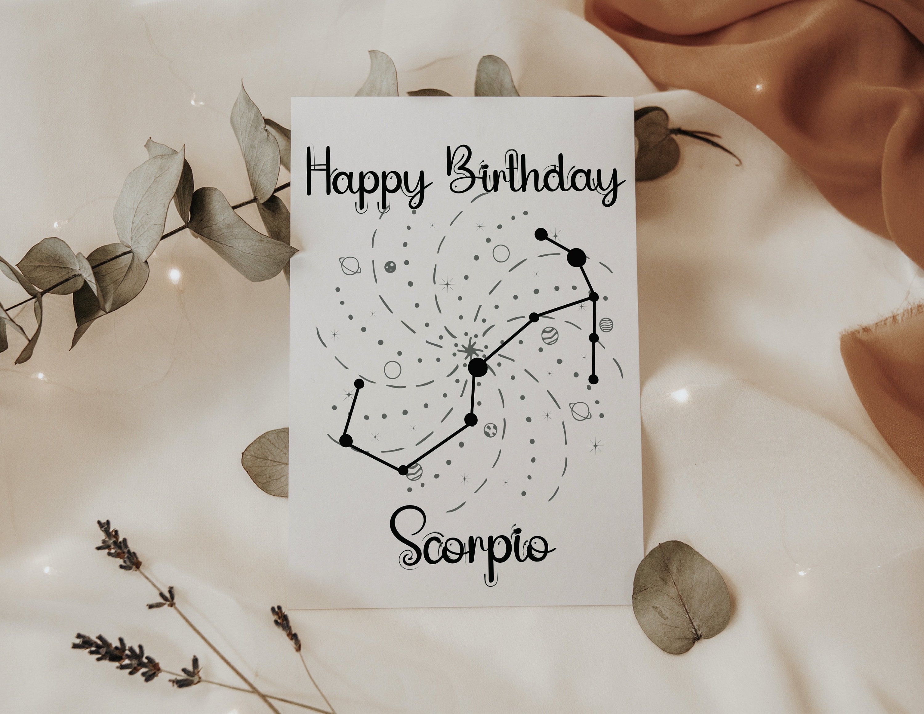 Scorpio Zodiac Birthday Card - Zodiac Greeting Holiday Card Printable ...