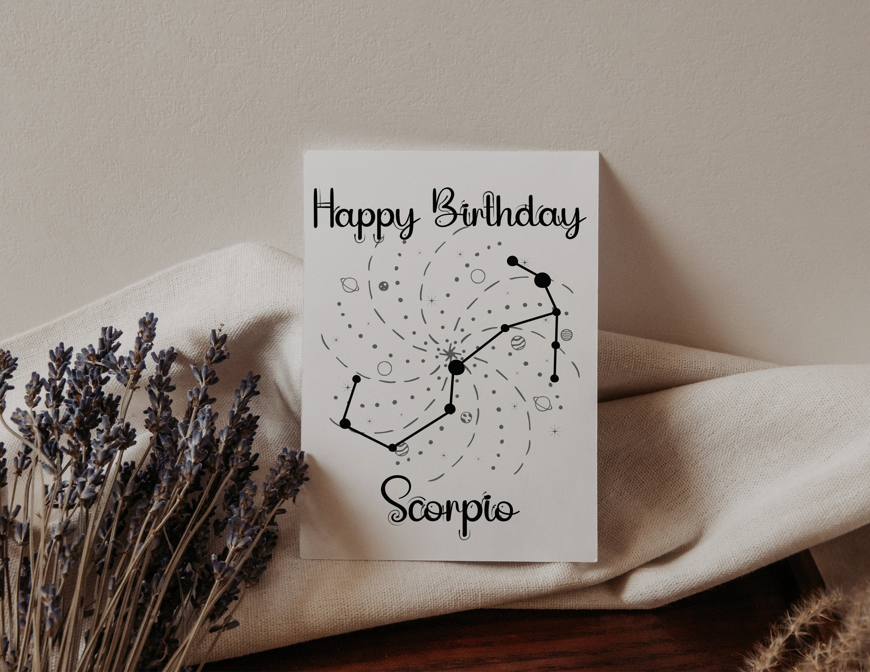 Scorpio Zodiac Birthday Card - Zodiac Greeting Holiday Card Printable ...