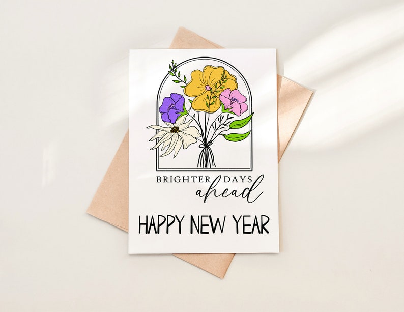 2025 New Year Card New Year's Holiday Card Printable Editable Files Pdf ...