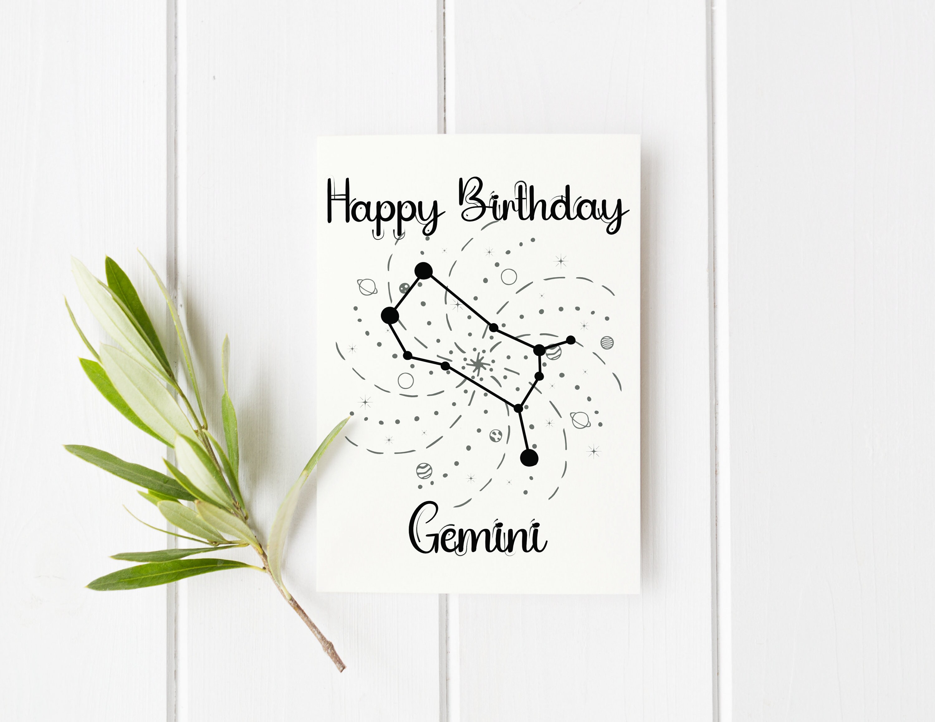 Zodiac Birthday Card BUNDLE Set Greeting Holiday Printables Editable ...