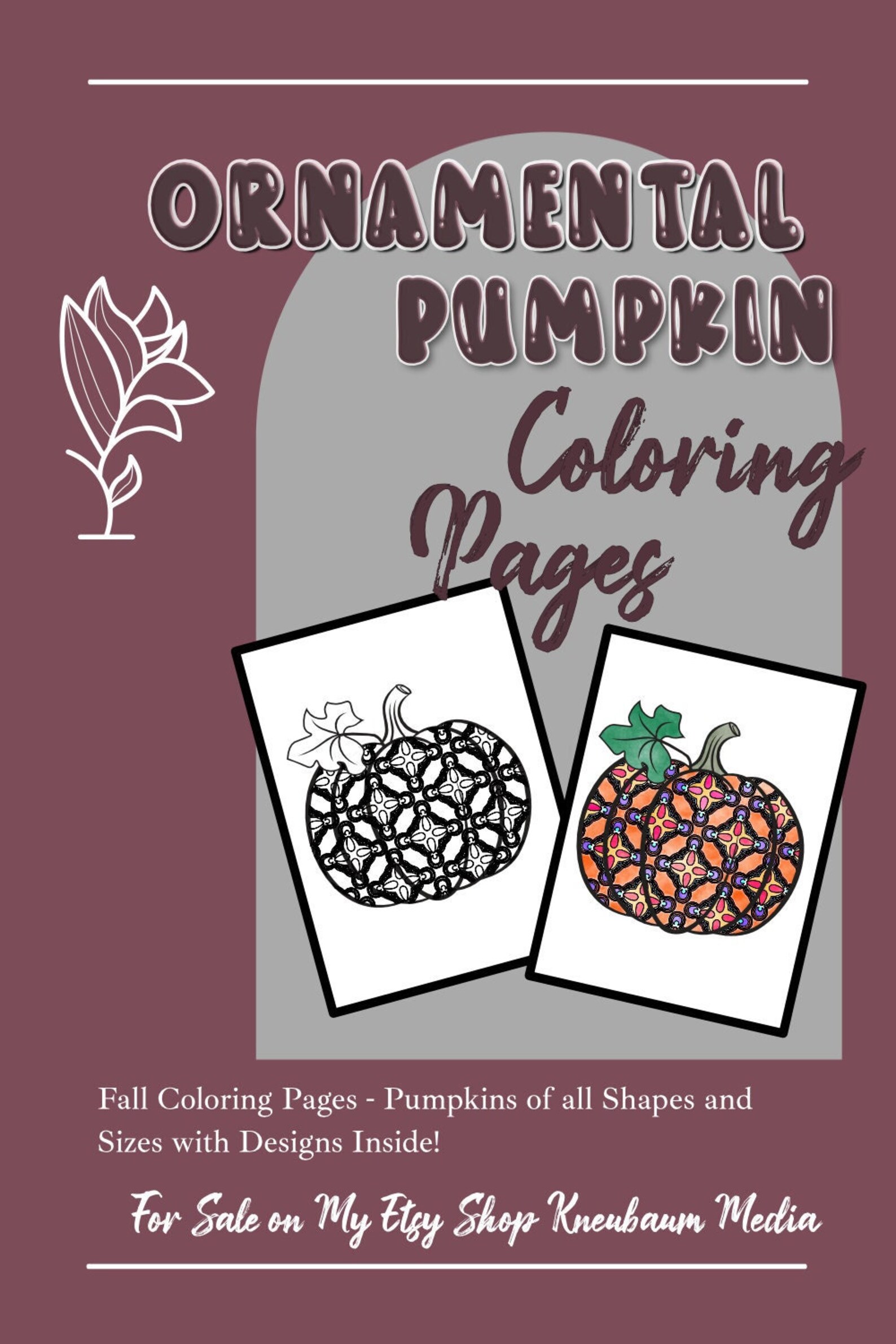 Fall and Autumn Pumpkin Coloring Book With Ornamental Designs- Coloring ...