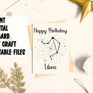 Zodiac Birthday Card BUNDLE Set Greeting Holiday Printables Editable ...