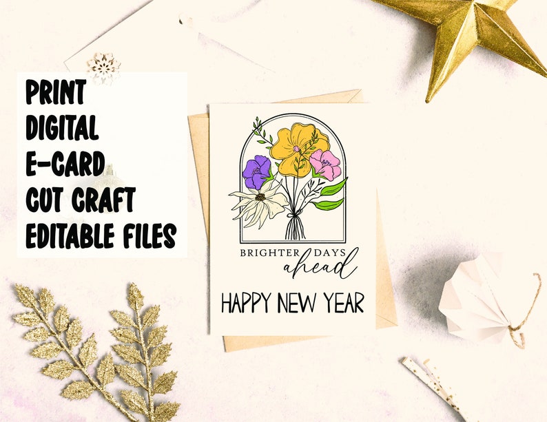 2023 New Year Card New Year's Holiday Card Printable - Etsy