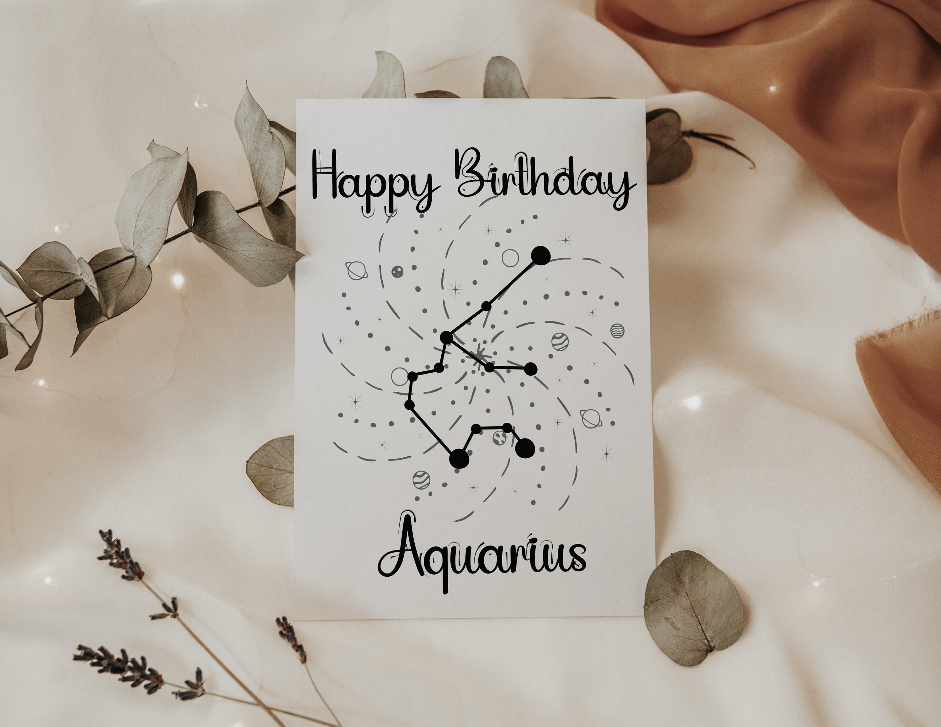 Zodiac Birthday Card BUNDLE Set Greeting Holiday Printables Editable ...