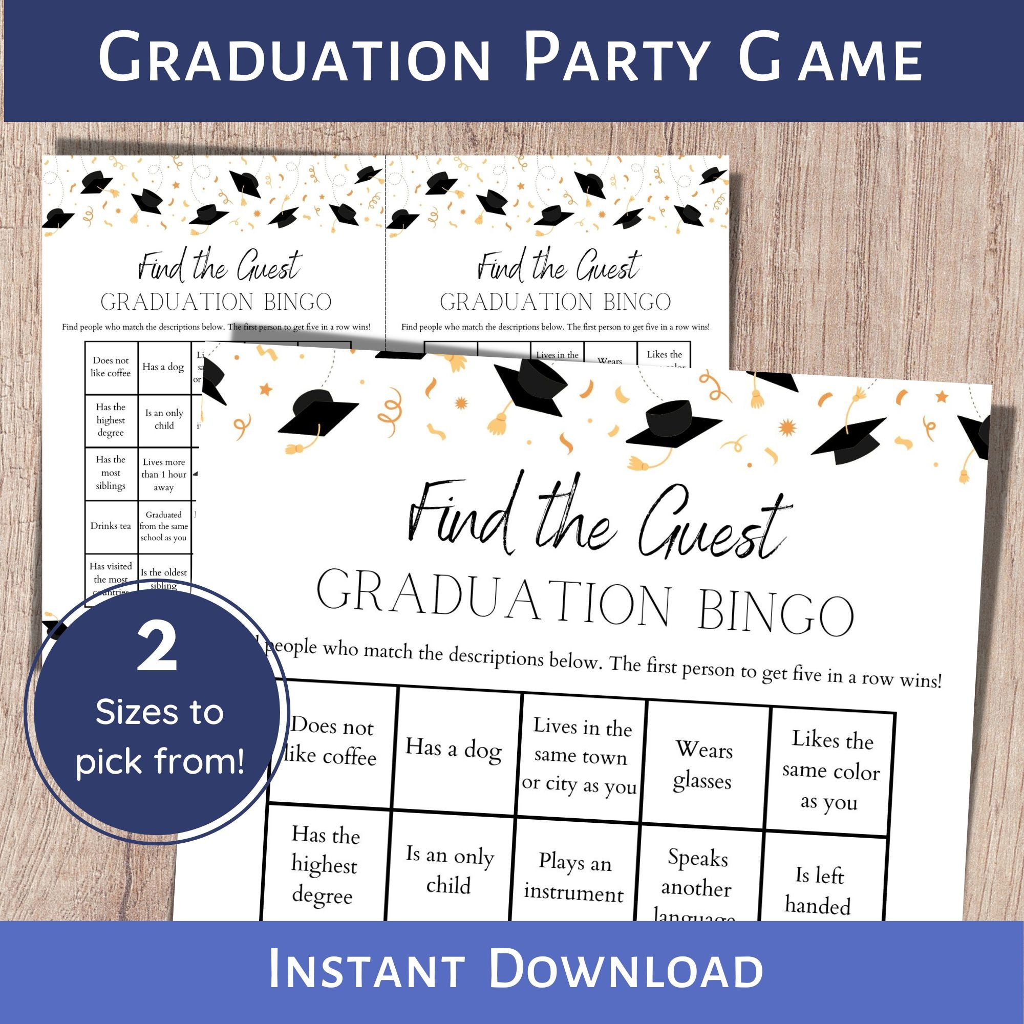 Graduation Bingo, Find the Guest Bingo, Graduation Games Printable ...