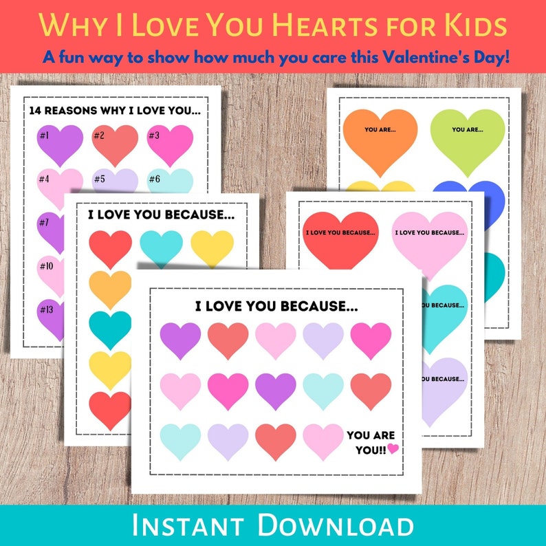 Why I Love You, Affirmation Cards for Kids, Reasons I Love You, I Love ...