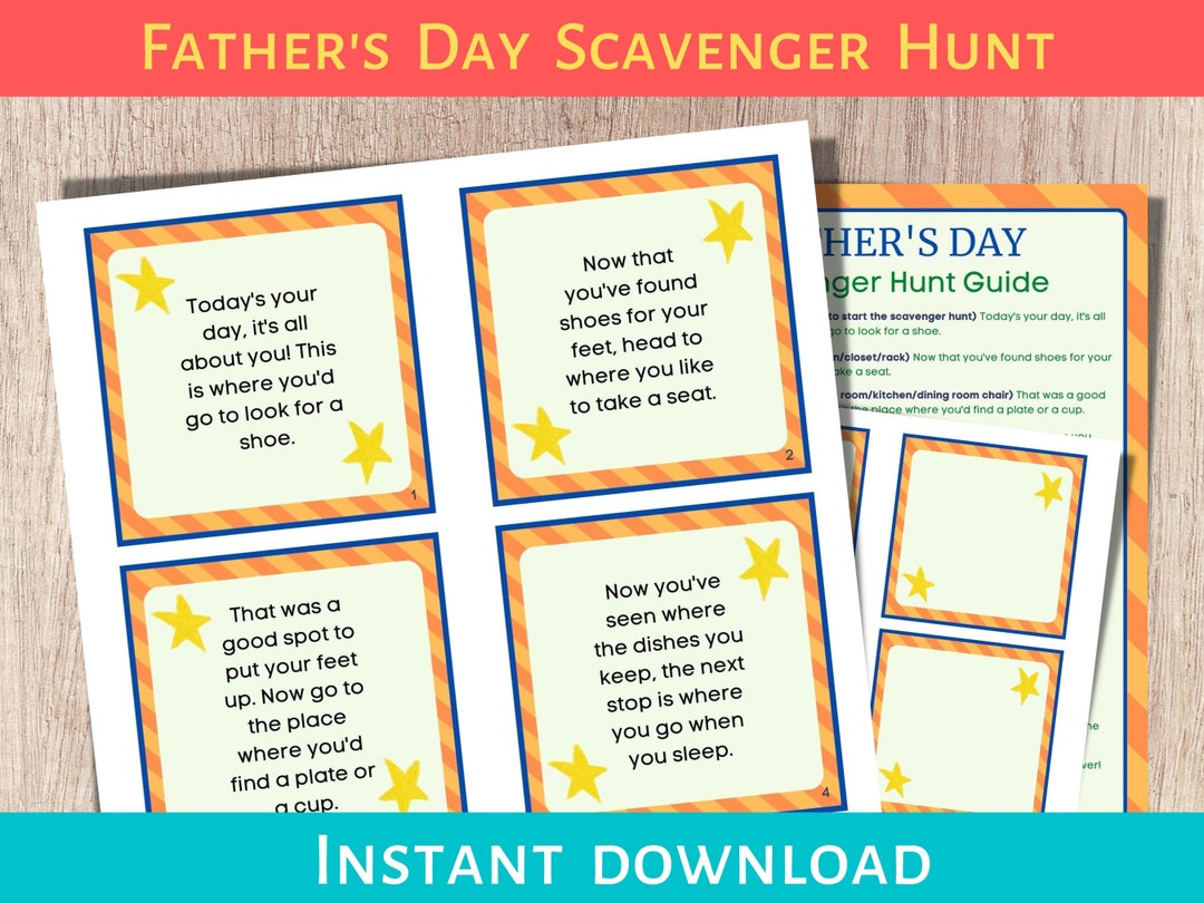 Fathers Day Scavenger Hunt Fathers Day Games Scavenger Hunt - Etsy
