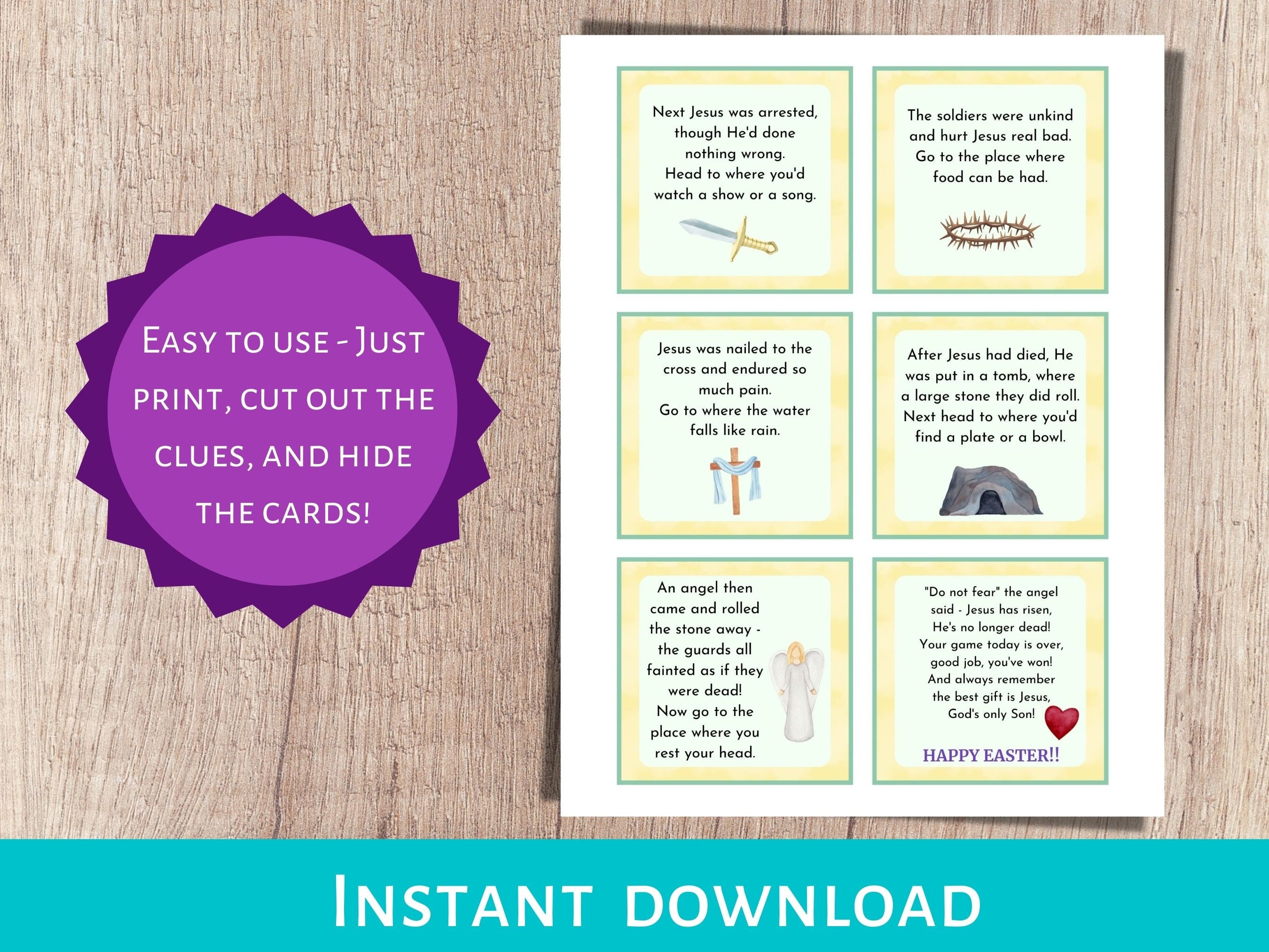 Easter Scavenger Hunt Easter Bible Game Printable Easter - Etsy