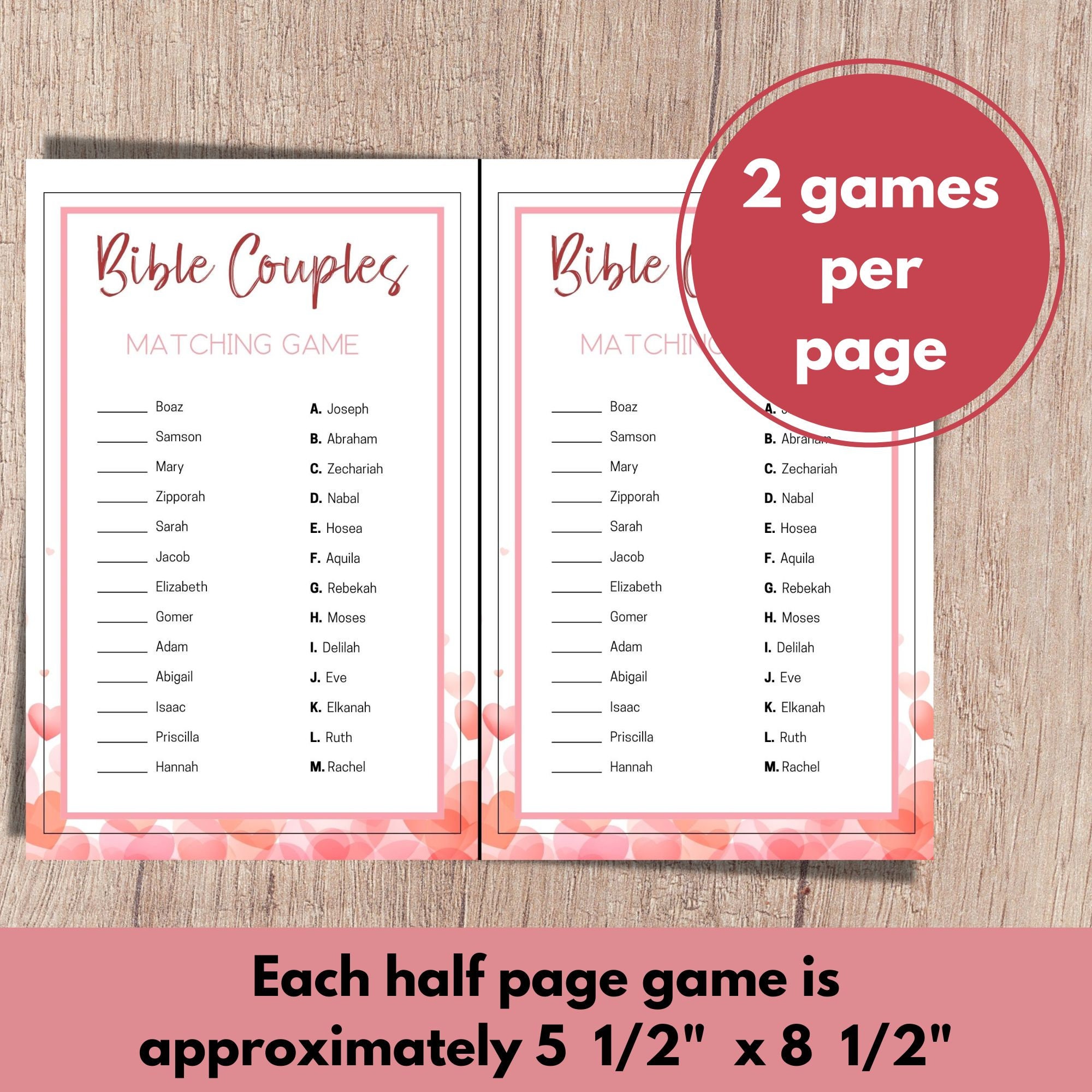 Bible Valentine Games, Bible Trivia Quiz, Bible Couples Matching Game ...