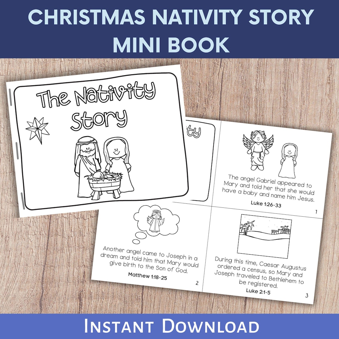 Nativity Story Mini Book, Nativity Story Printable, Nativity Craft ...