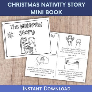 Nativity Story Mini Book, Nativity Story Printable, Nativity Craft ...