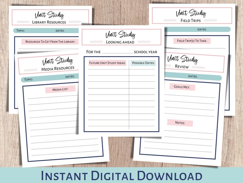 Unit Study Planner and Curriculum Planner Bundle Homeschool - Etsy