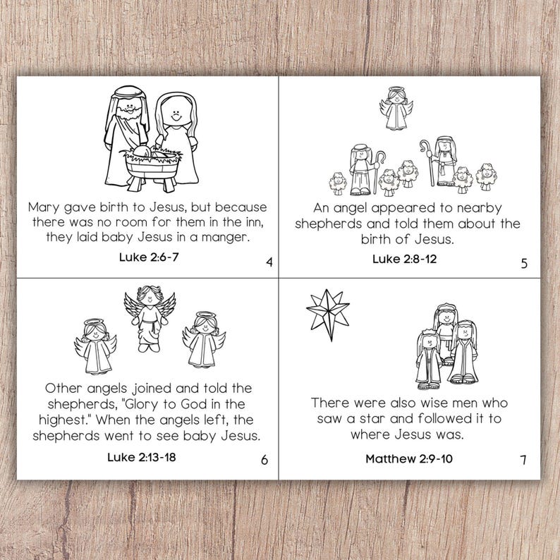 Nativity Story Mini Book, Nativity Story Printable, Nativity Craft ...