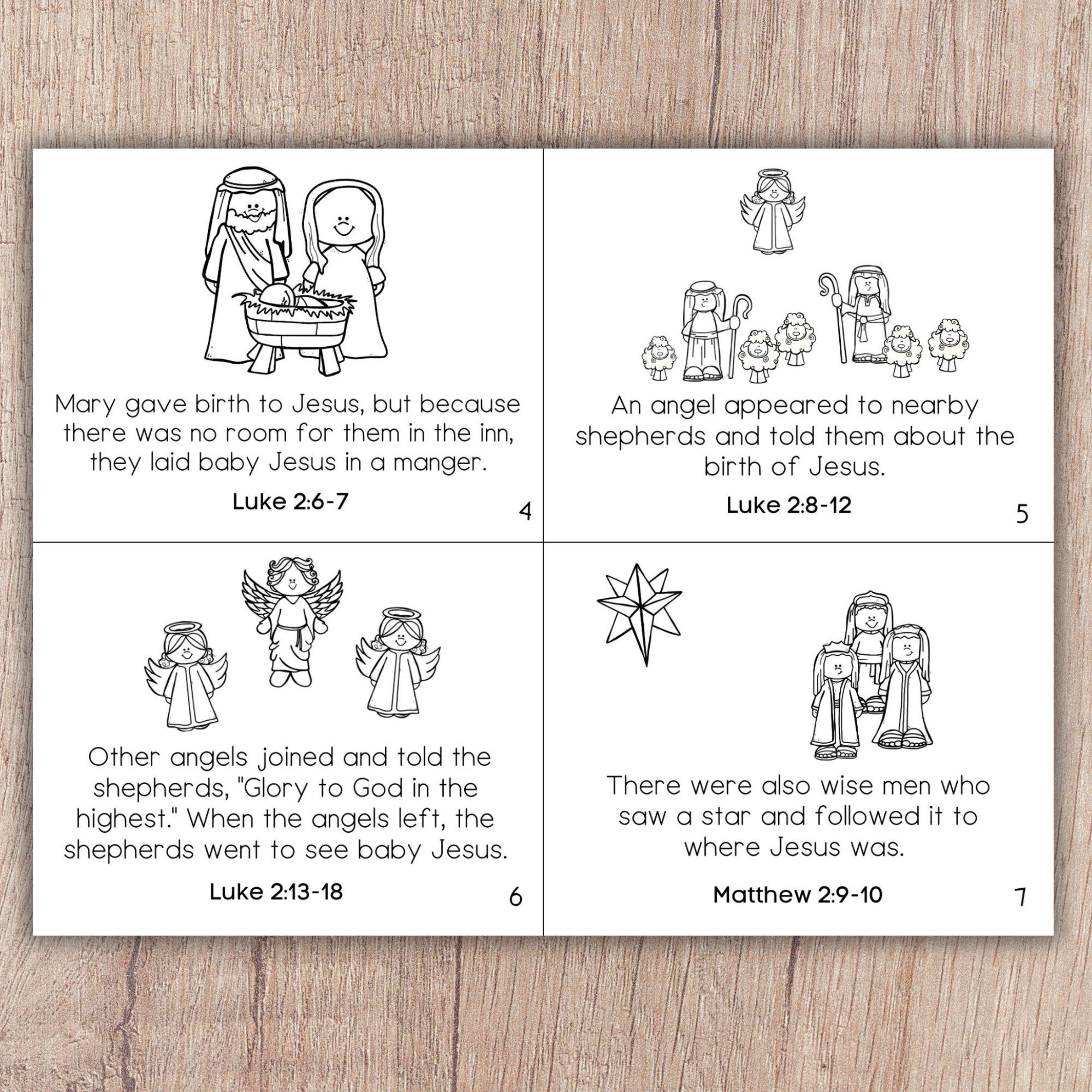 Nativity Story Mini Book, Nativity Story Printable, Nativity Craft ...