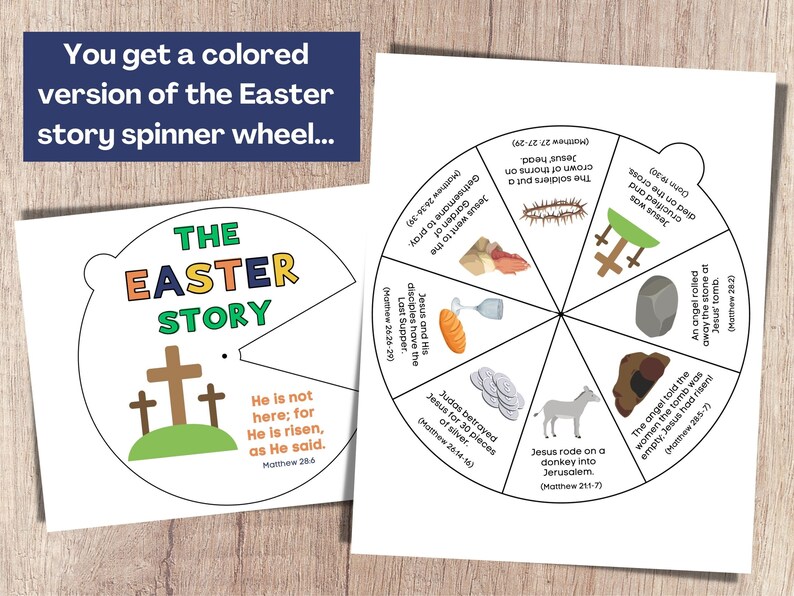 Easter Story Wheel Craft Easter Spinner Wheel Easter - Etsy