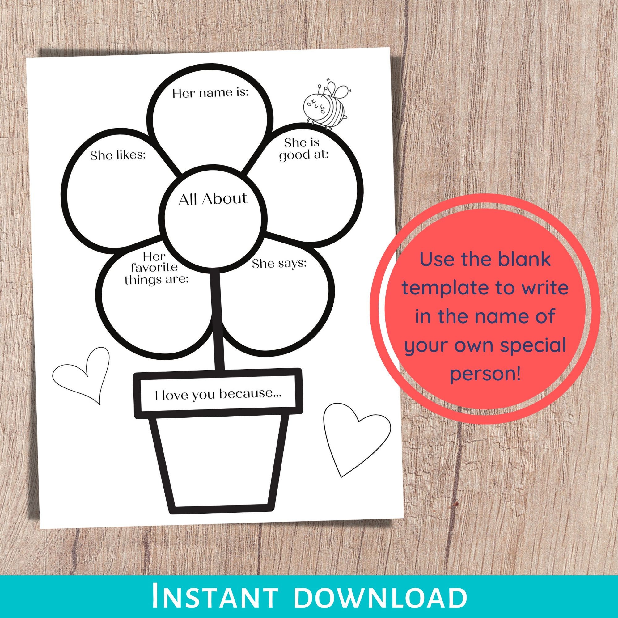 All About Mom Printable, Mother's Day Questionnaire, Mom Gift From Kids ...