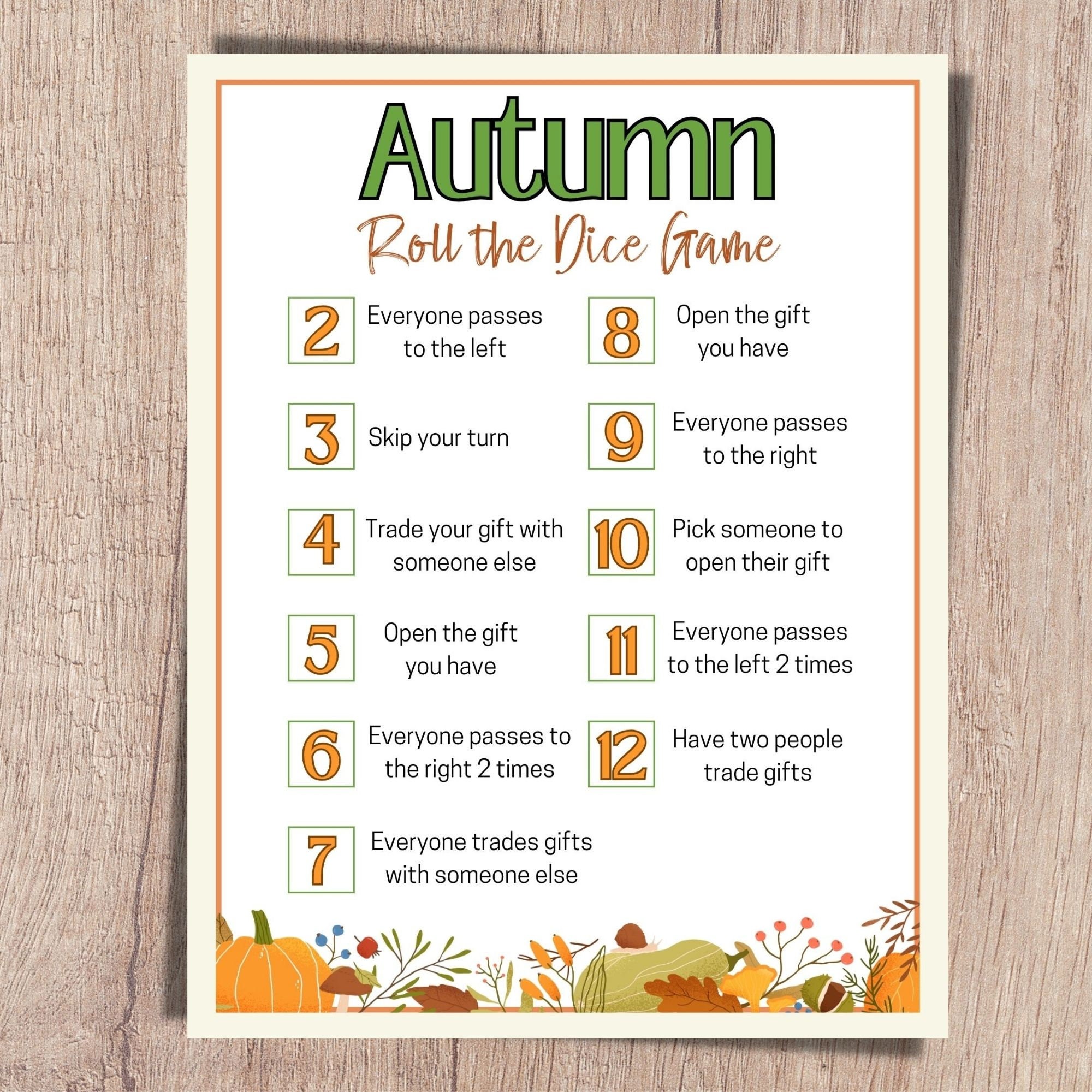 Thanksgiving Dice Game, Fall Printable Games, Thanksgiving Games ...