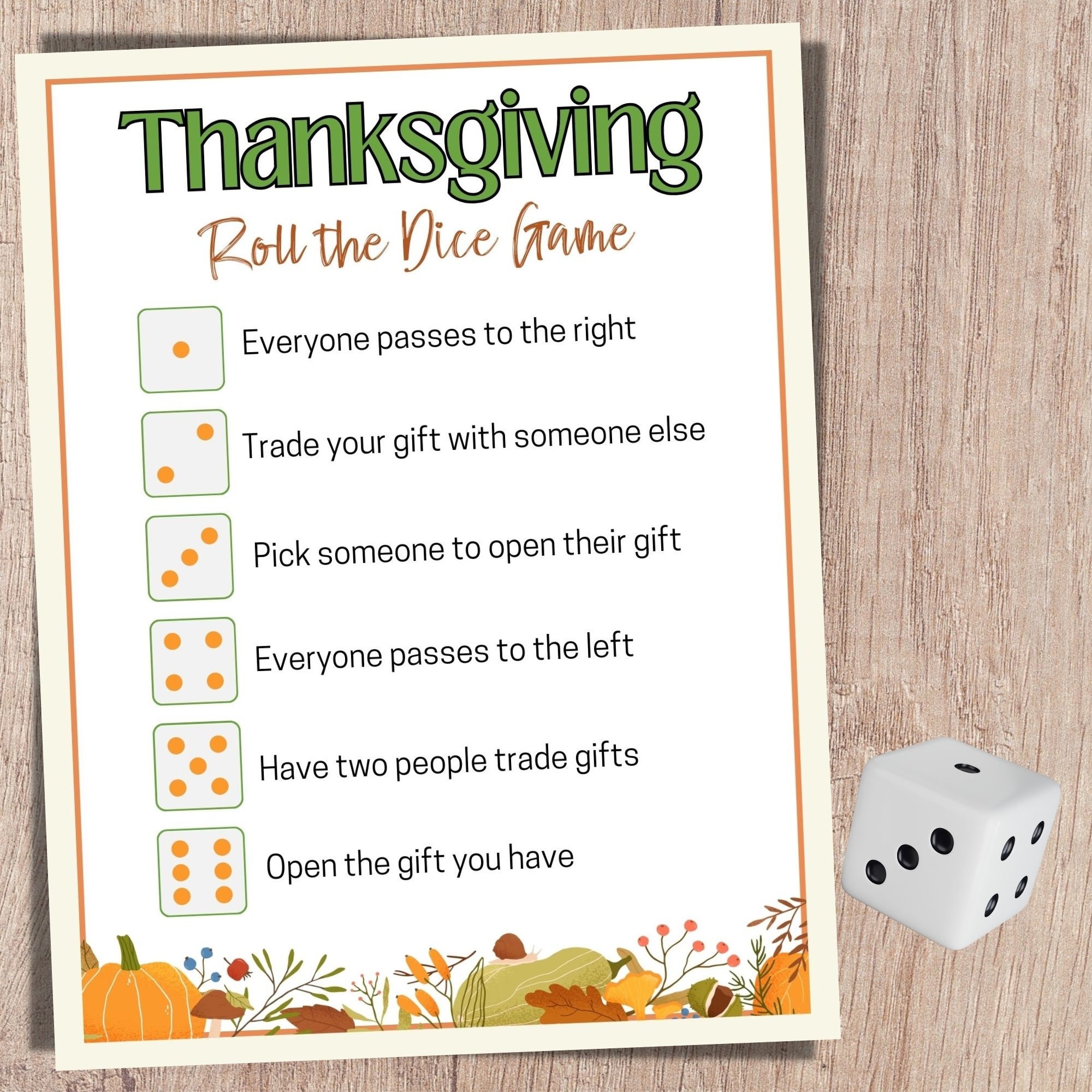 Thanksgiving Dice Game, Fall Printable Games, Thanksgiving Games ...