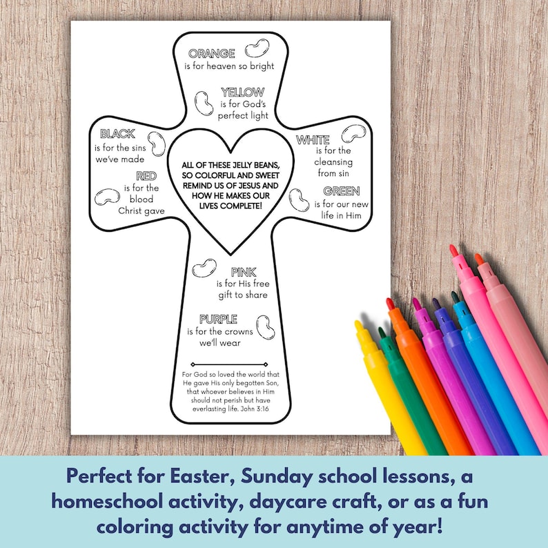 Jelly Bean Prayer Craft, Kids Easter Lesson, Jelly Bean Printable ...