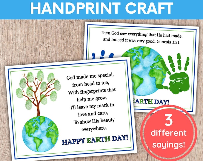PRINTABLE Earth Day Handprint Art Craft Gift | God's Creation Child’s ...