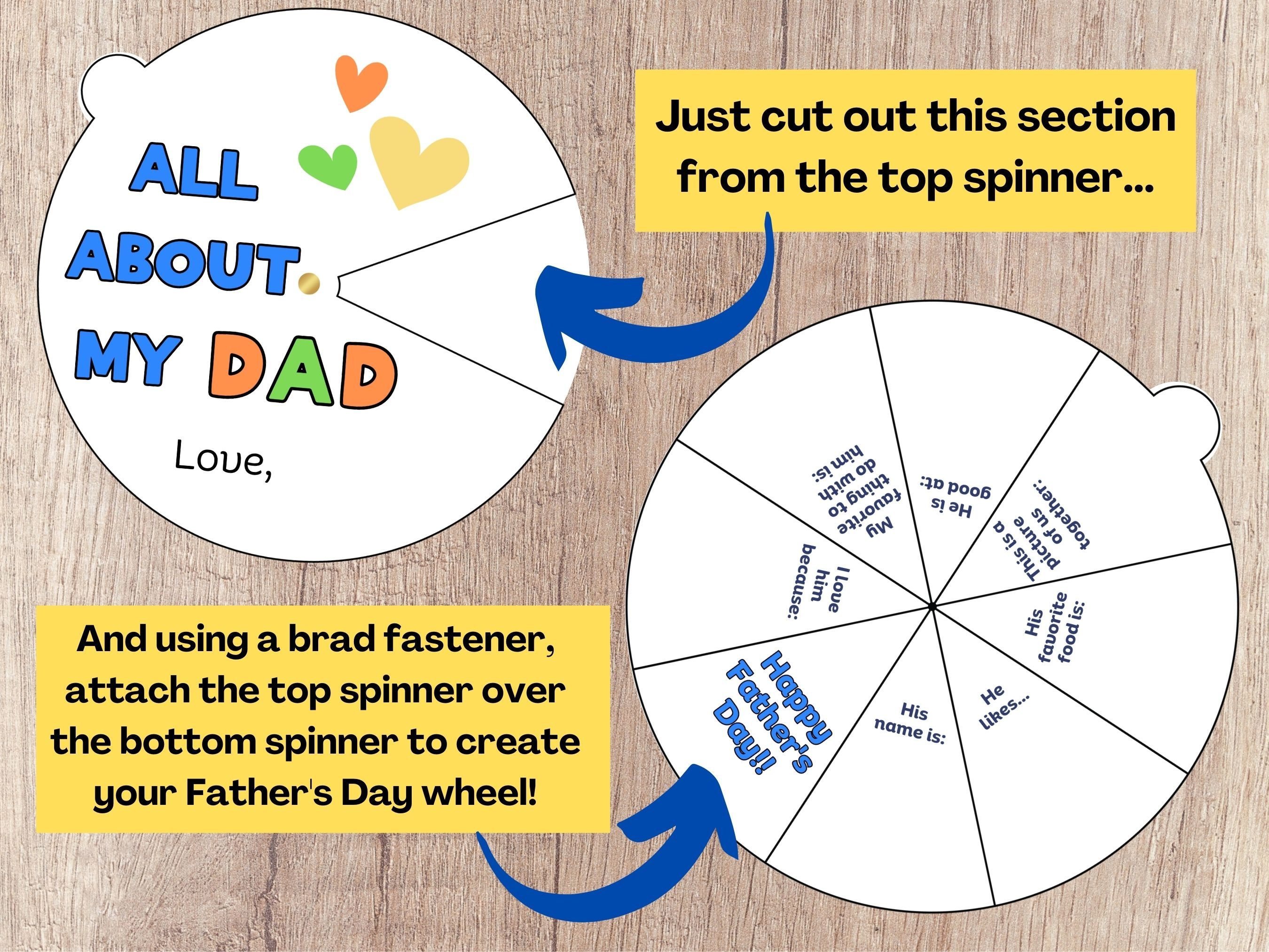 All About My Dad Coloring Wheel Fathers Day Printable Craft - Etsy