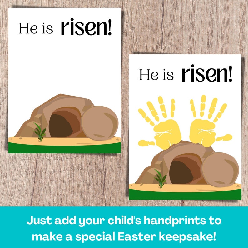 Easter Handprint Craft, Easter Bible Story, Holy Week for Kids, He is ...