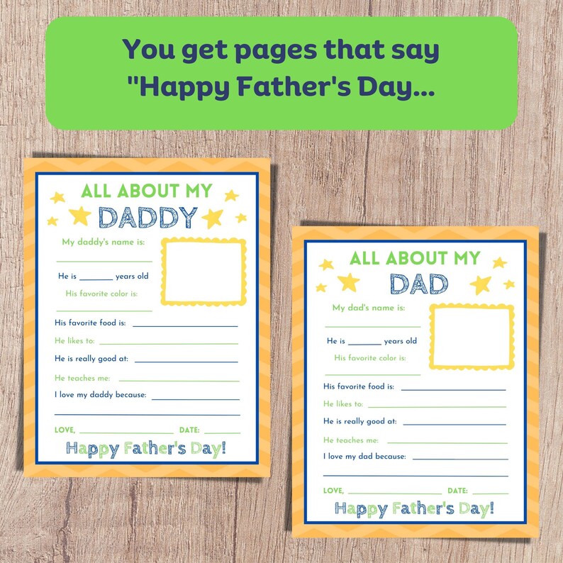 All About My Dad, Fathers Day Printable Craft, All About My Dad ...
