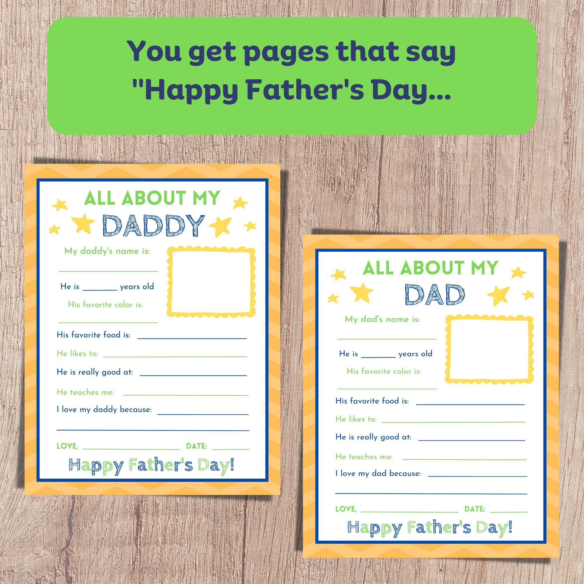 All About My Dad, Fathers Day Printable Craft, All About My Dad ...