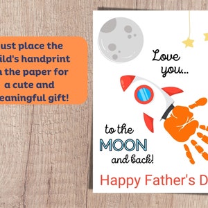 I Love You to the Moon and Back Happy Fathers Day Handprint - Etsy