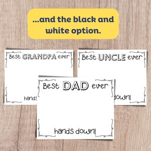 Best Dad Hands Down, Handprint Printable, Fathers Day Handprint Craft ...