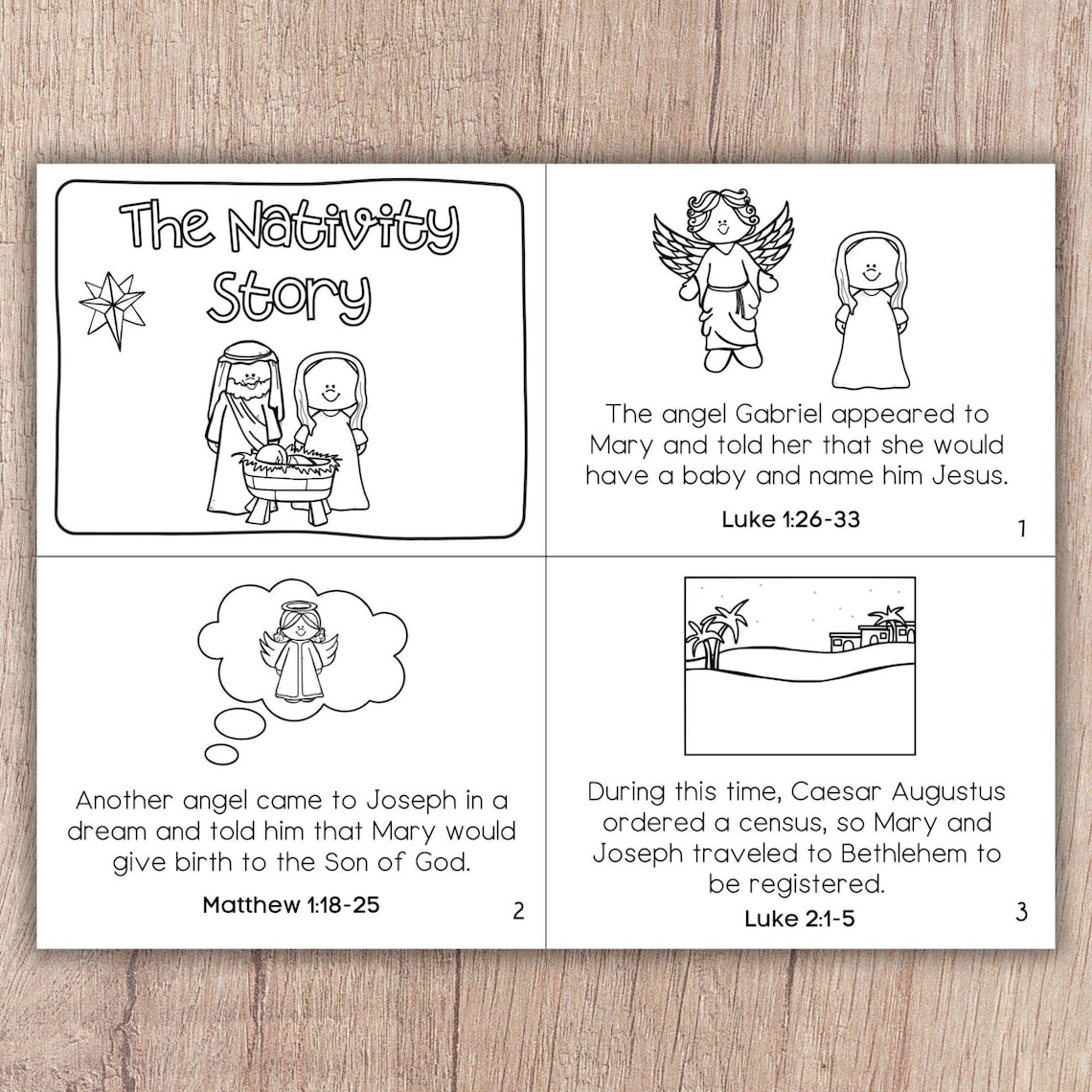 Nativity Story Mini Book, Nativity Story Printable, Nativity Craft ...