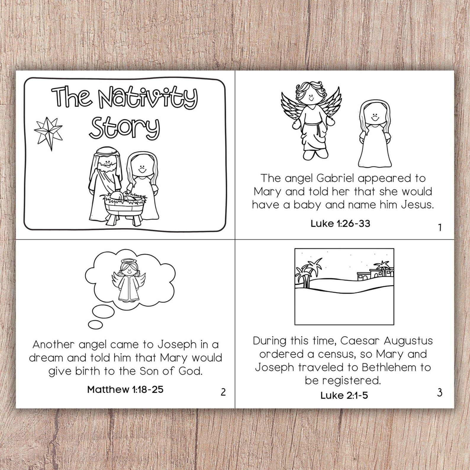 Nativity Story Mini Book, Nativity Story Printable, Nativity Craft ...