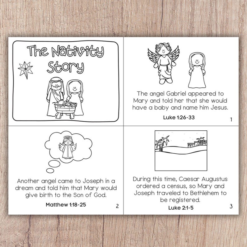 Nativity Story Mini Book, Nativity Story Printable, Nativity Craft ...