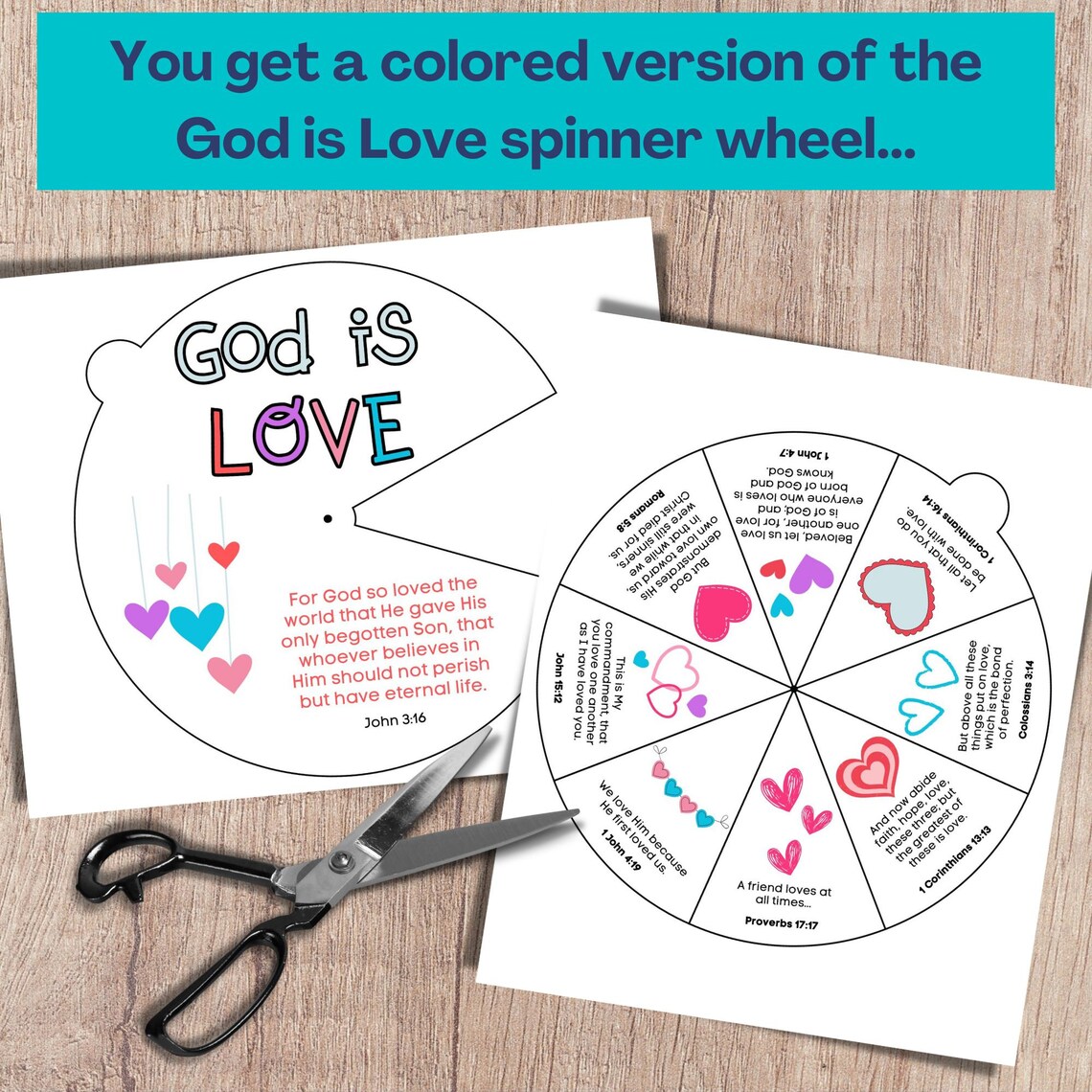 God is Love Craft, Spinner Wheel, Story Wheel, Sunday School Valentines ...