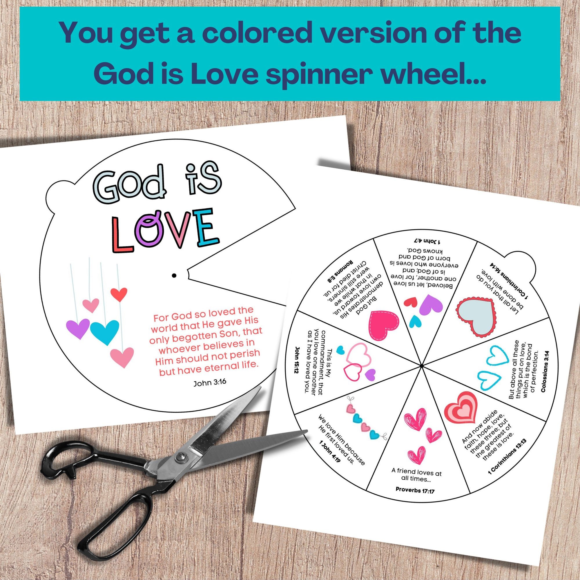 God is Love Craft, Spinner Wheel, Story Wheel, Sunday School Valentines Craft, Valentine ...