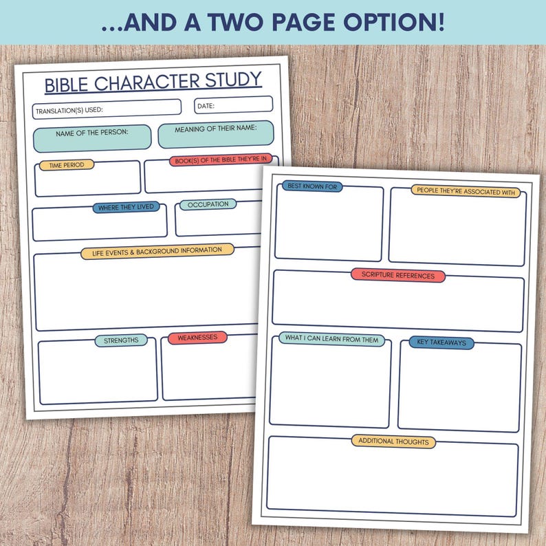 Bible Character Study Template, Character Bible Study, Bible Character ...