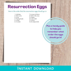 Resurrection Eggs, Easter Bible Games, Resurrection Eggs Printable ...