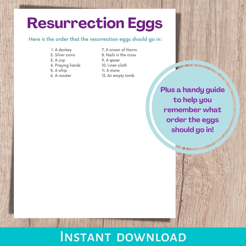 Resurrection Eggs, Easter Bible Games, Resurrection Eggs Printable ...
